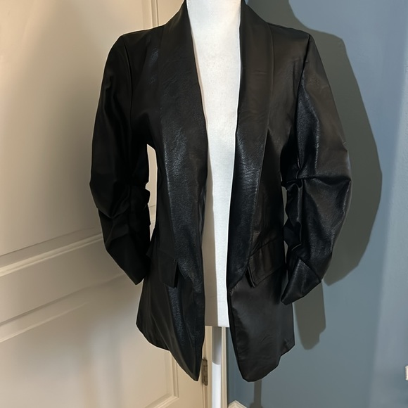 fab'rik | Jackets & Coats | Fabrik Faux Leather Blazer | Poshmark
